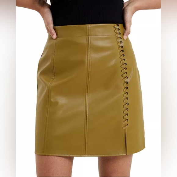 French Connection | Skirts | French Connection Fauxleather Whipstitched ...